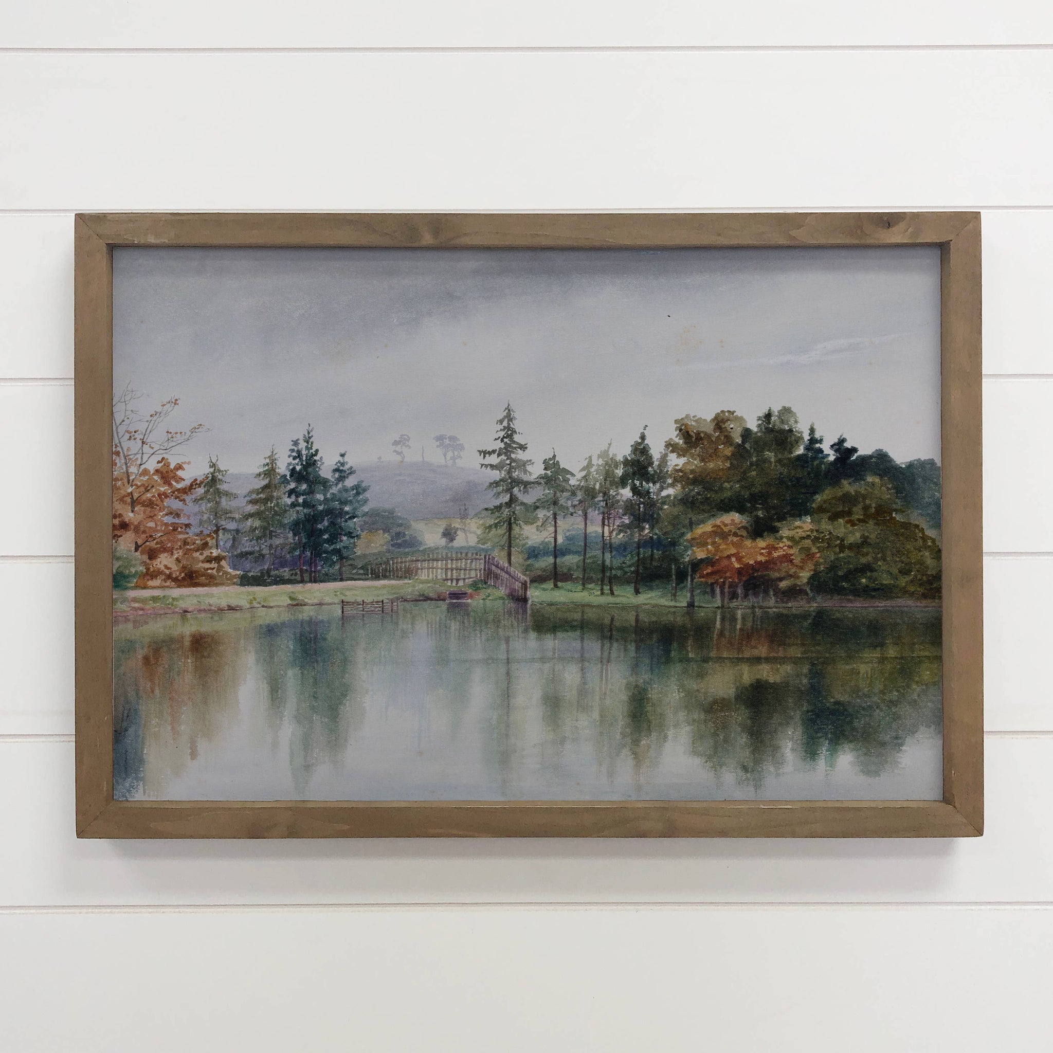Wooded Pond - Framed Nature Wall Art - Cabin Wall Decor